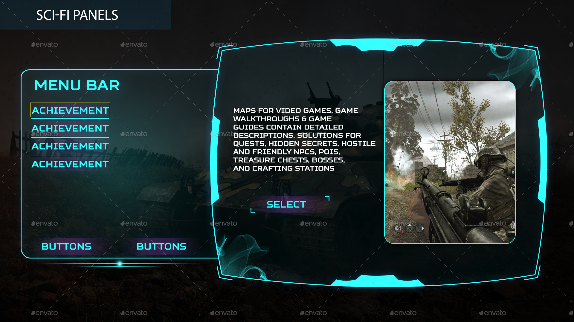 Sci-fi-ui-elements, Game Assets | GraphicRiver